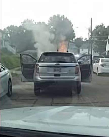 Ford Explorer Erupts in Flames After Tire Failure Ends High-Speed Ohio ...