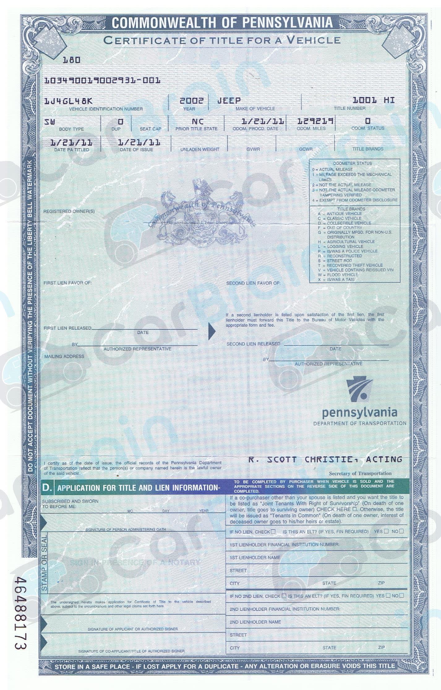 What Does a Car Title Look Like? Examples by State - AxleAddict