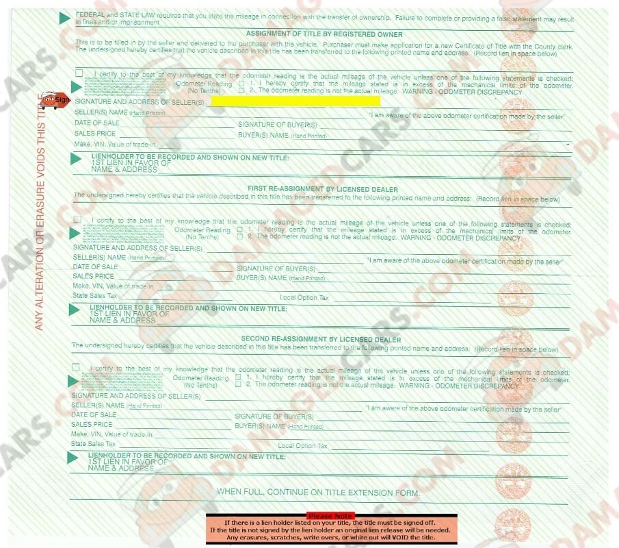 What Does a Car Title Look Like? Examples by State - AxleAddict